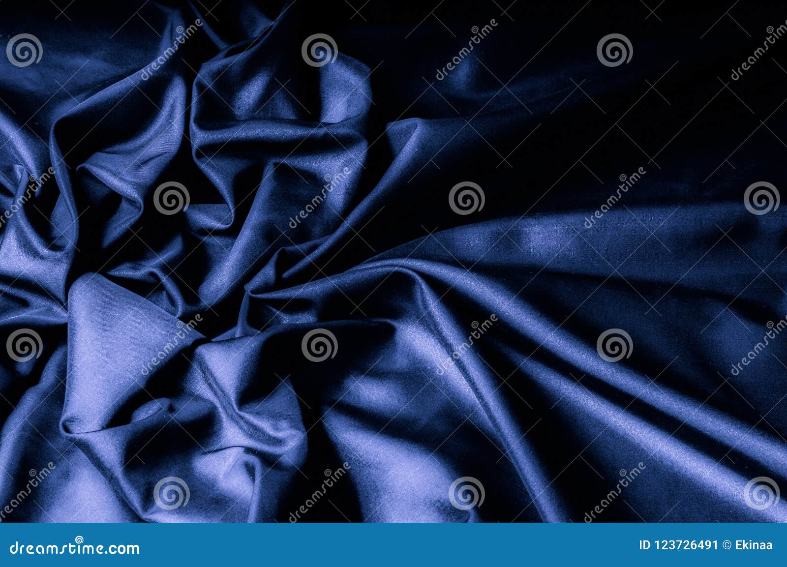 Texture, Background, Pattern. Dark Blue Silk Fabric Stock Image - Image ...