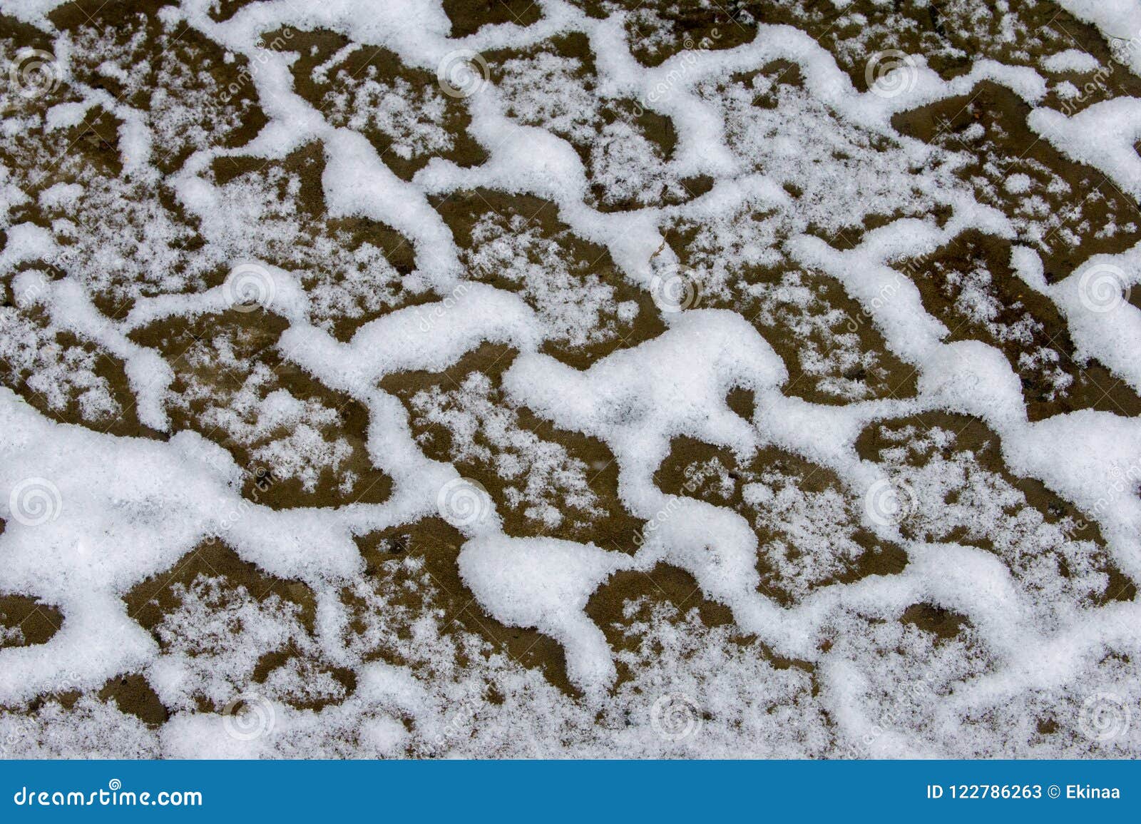 Texture, Background, Pattern. the First Snow on the Pavement Stock ...