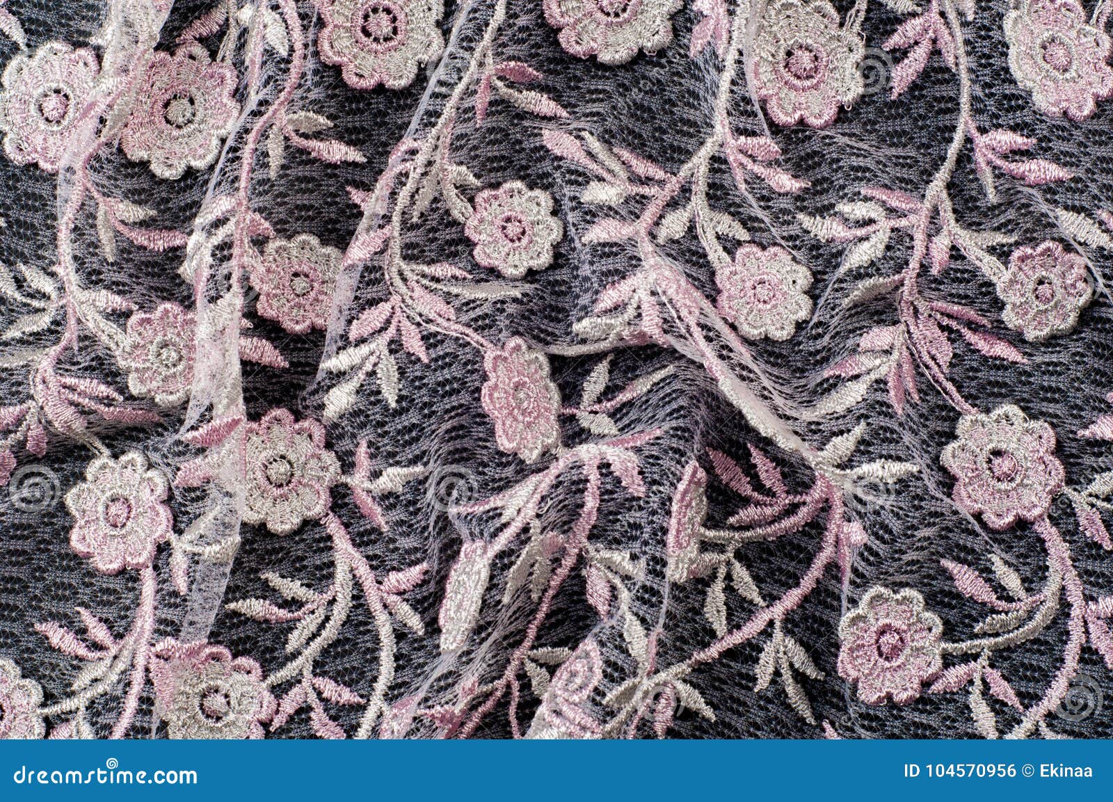 Texture, Background, Pattern. Pink Lace Decorated with Flowers O Stock ...