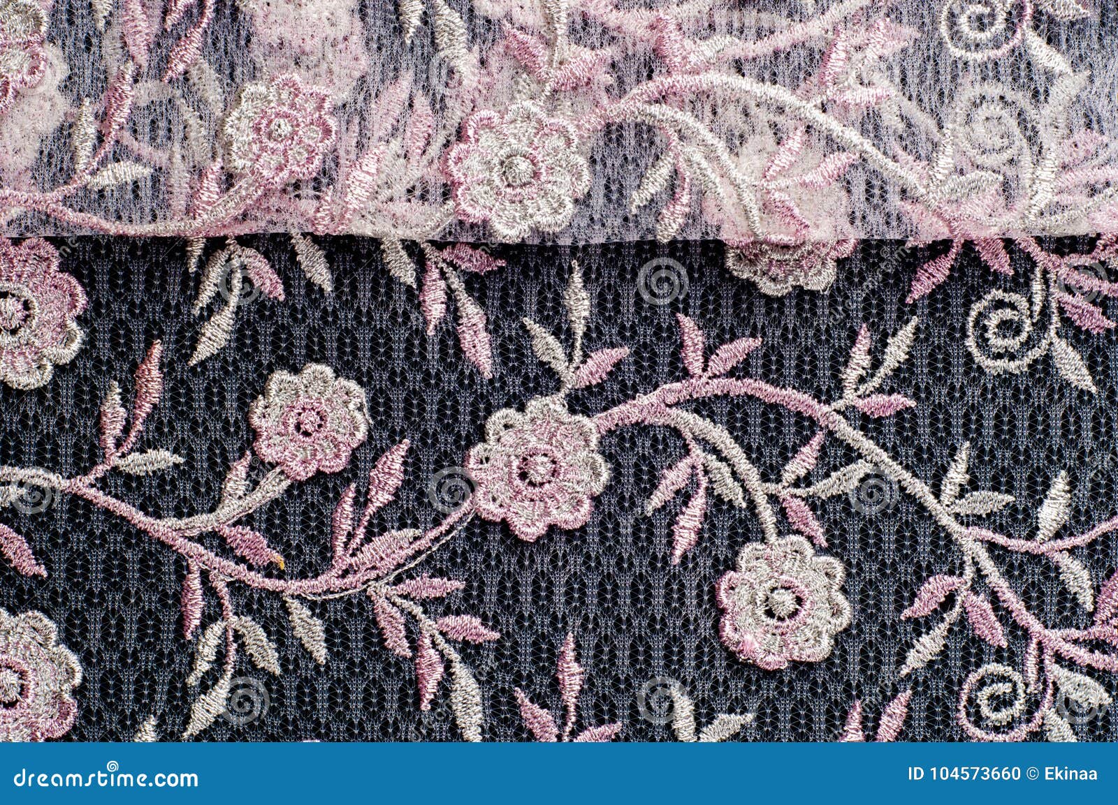 Texture, Background, Pattern. Pink Lace Decorated with Flowers O Stock ...