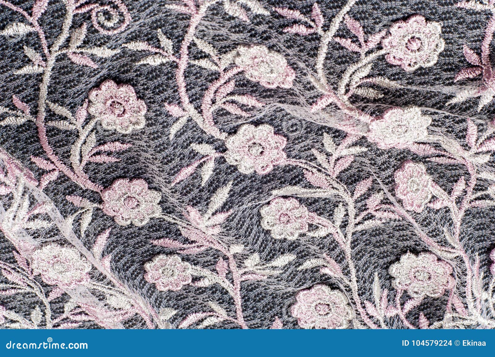 Texture, Background, Pattern. Pink Lace Decorated with Flowers O Stock ...