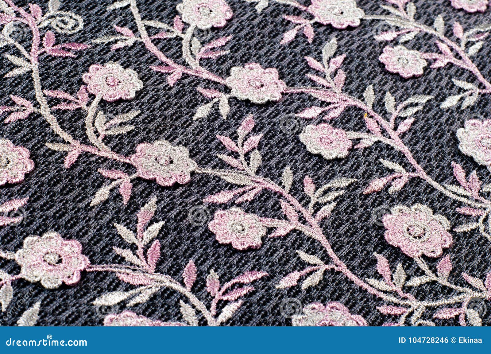 Texture, Background, Pattern. Pink Lace Decorated with Flowers O Stock ...