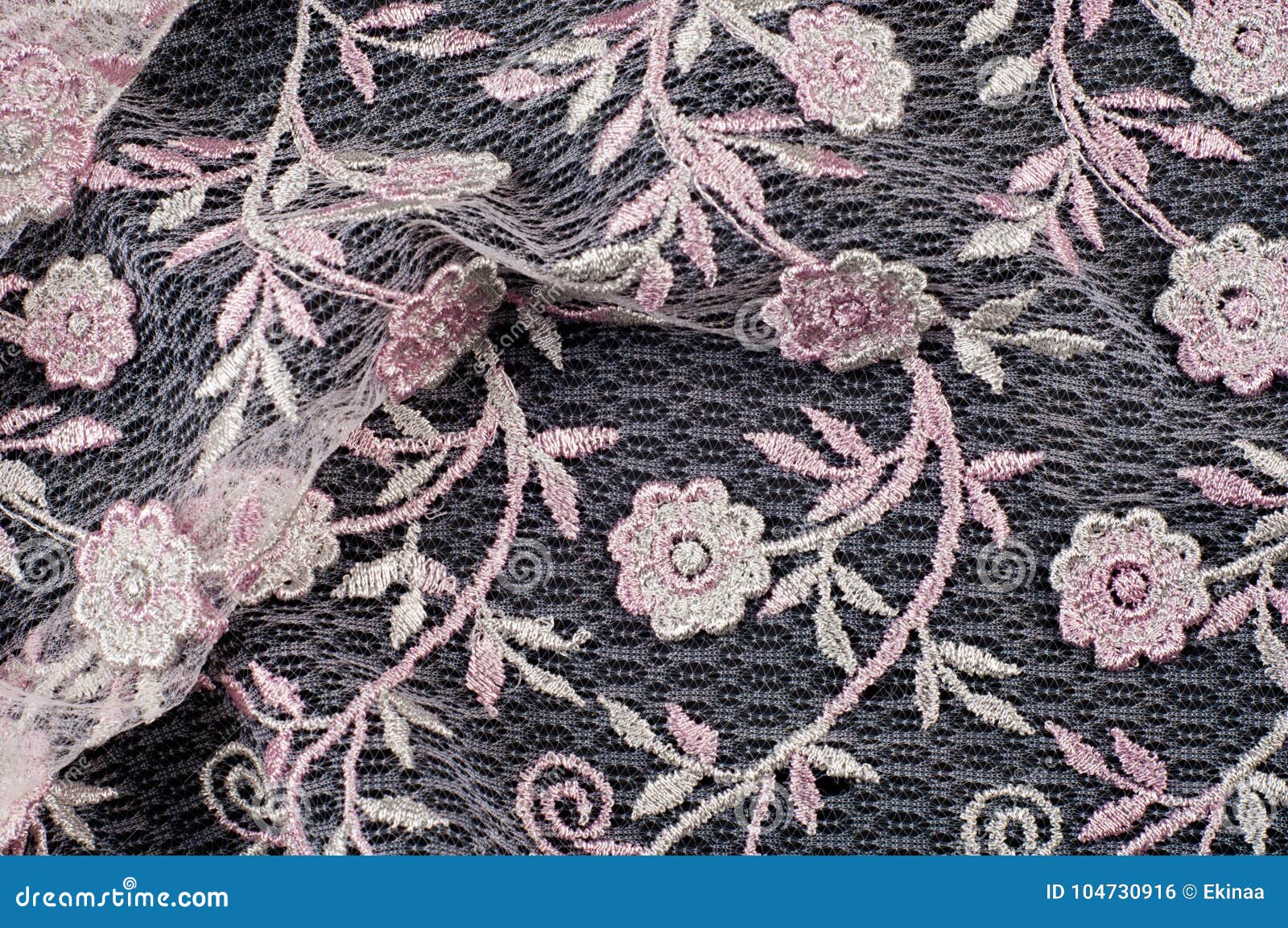 Texture, Background, Pattern. Pink Lace Decorated with Flowers O Stock ...
