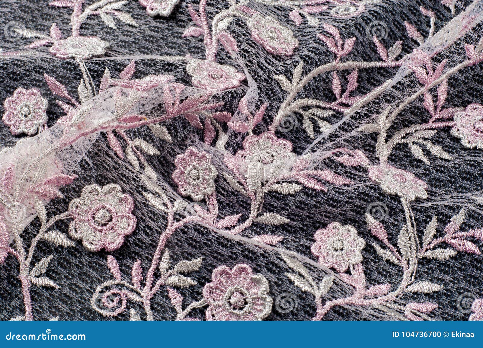 Texture, Background, Pattern. Pink Lace Decorated with Flowers O Stock ...
