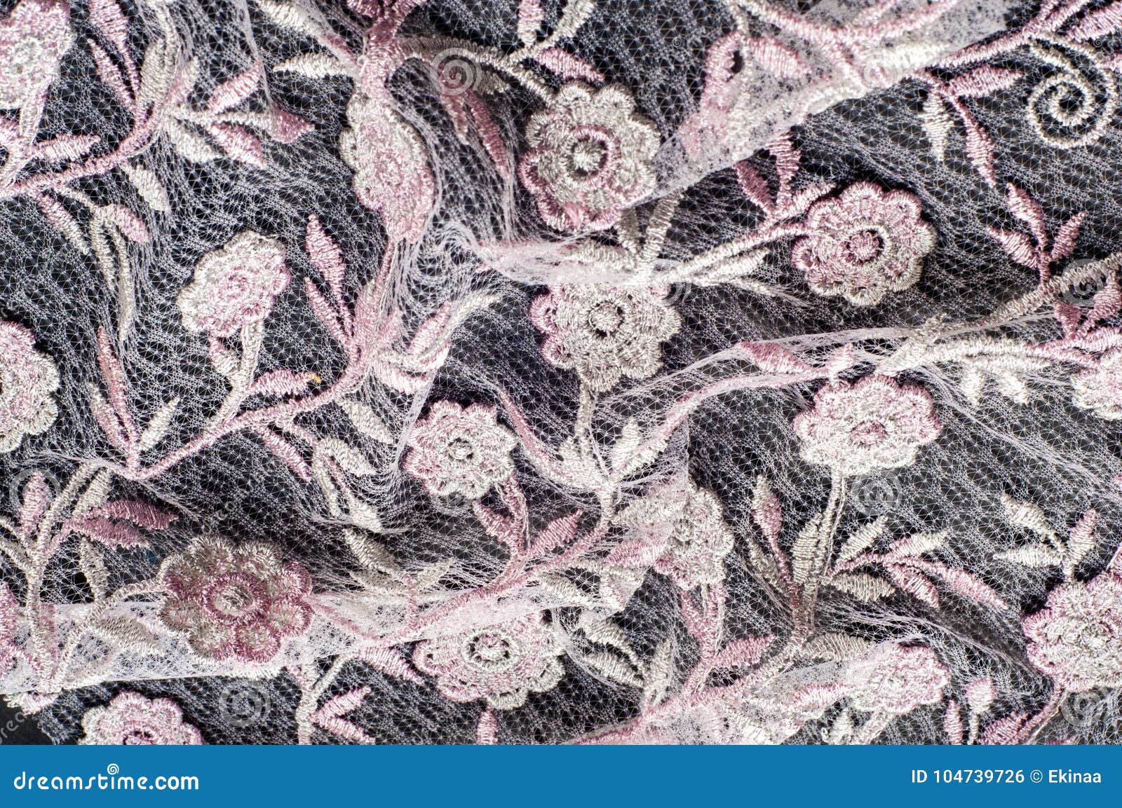 Texture, Background, Pattern. Pink Lace Decorated with Flowers O Stock ...