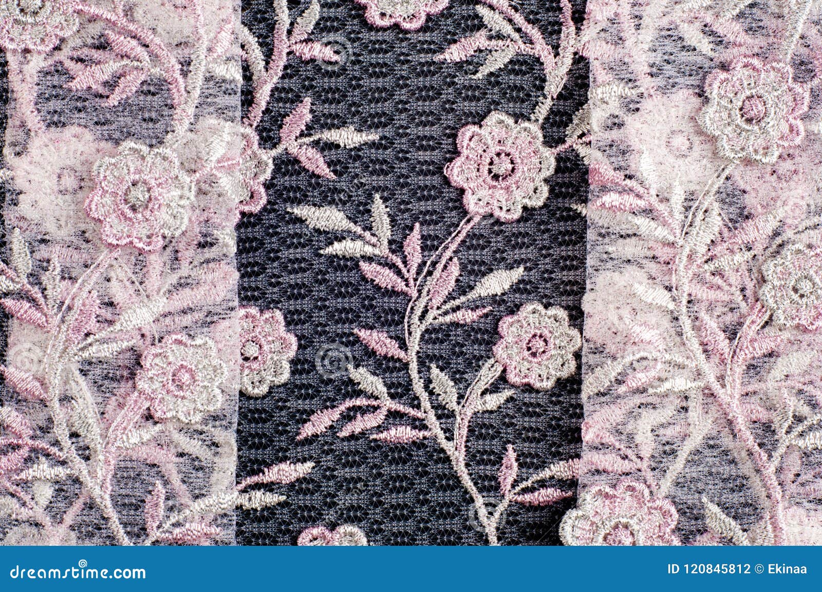 Texture, Background, Pattern. Pink Lace Decorated with Flowers O Stock ...