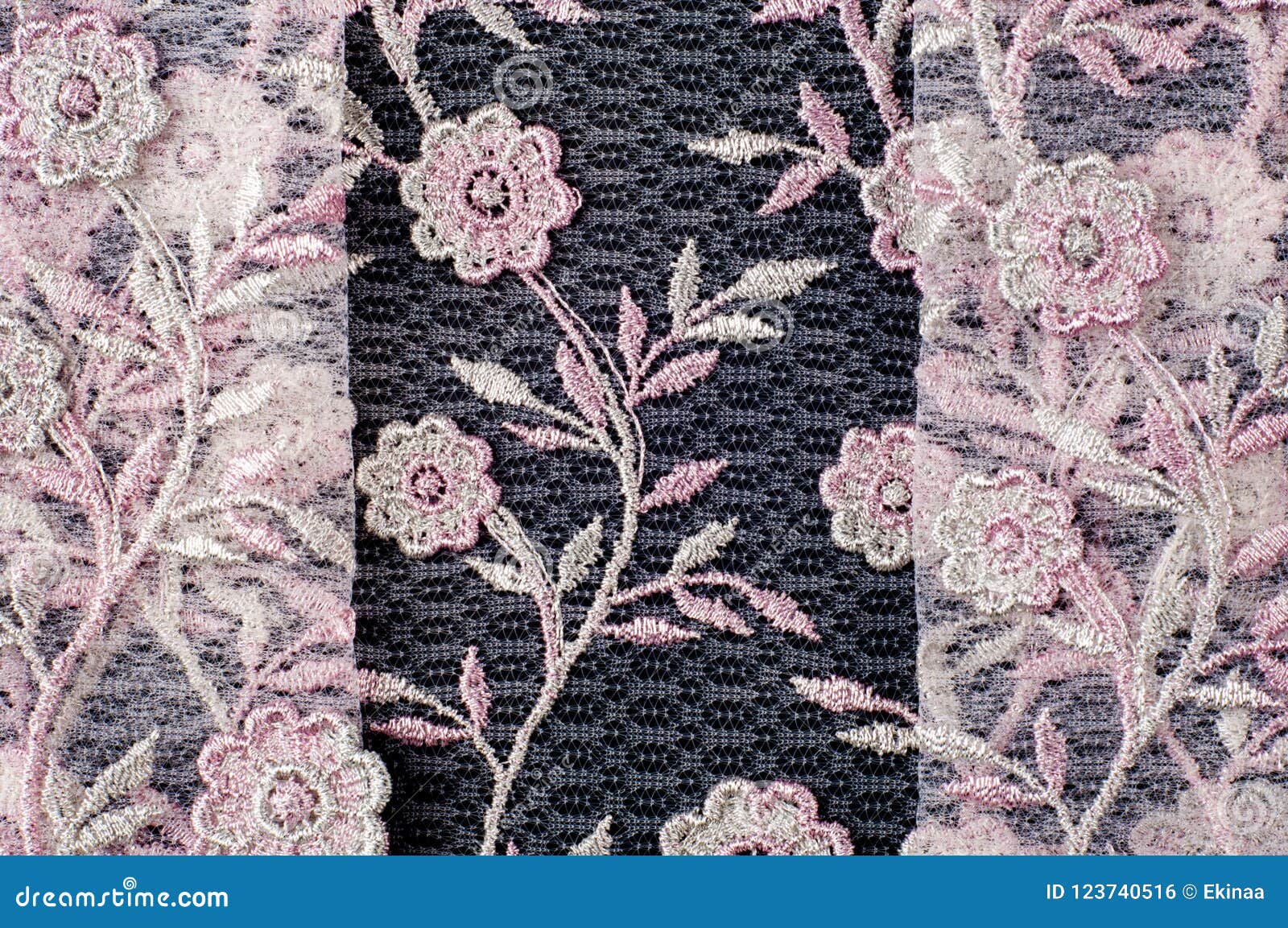 Texture, Background, Pattern. Pink Lace Decorated with Flowers O Stock ...