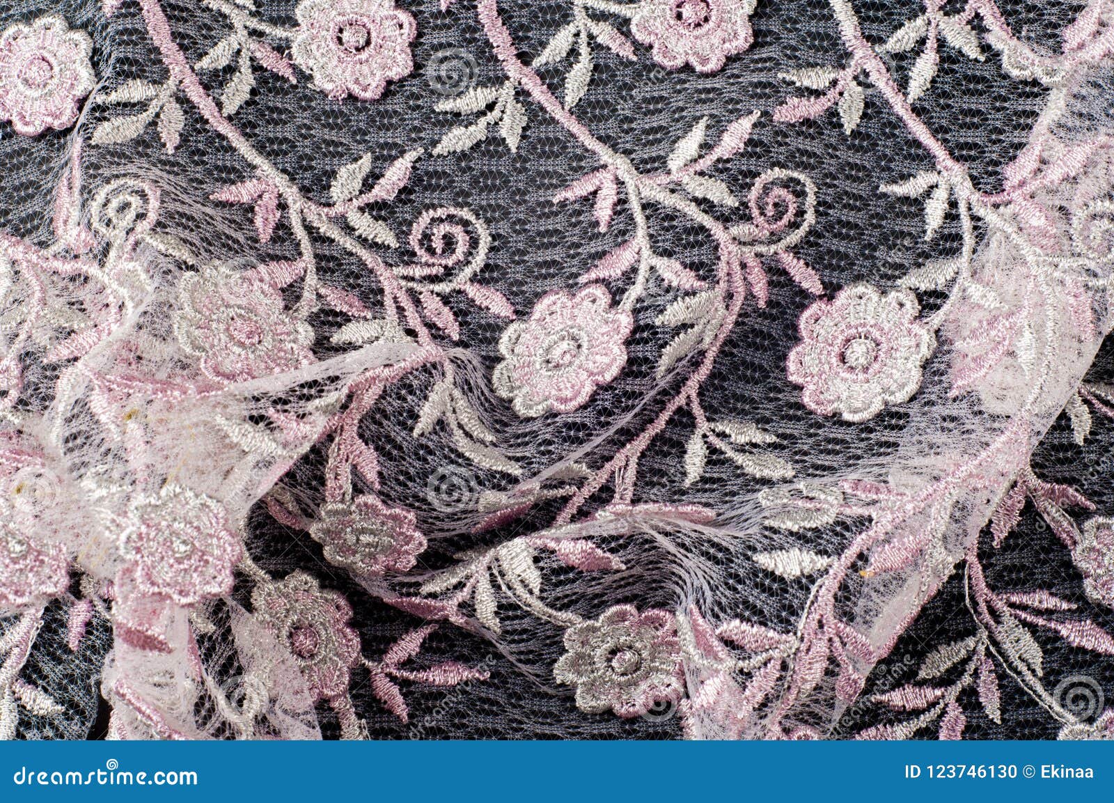 Texture, Background, Pattern. Pink Lace Decorated with Flowers O Stock ...