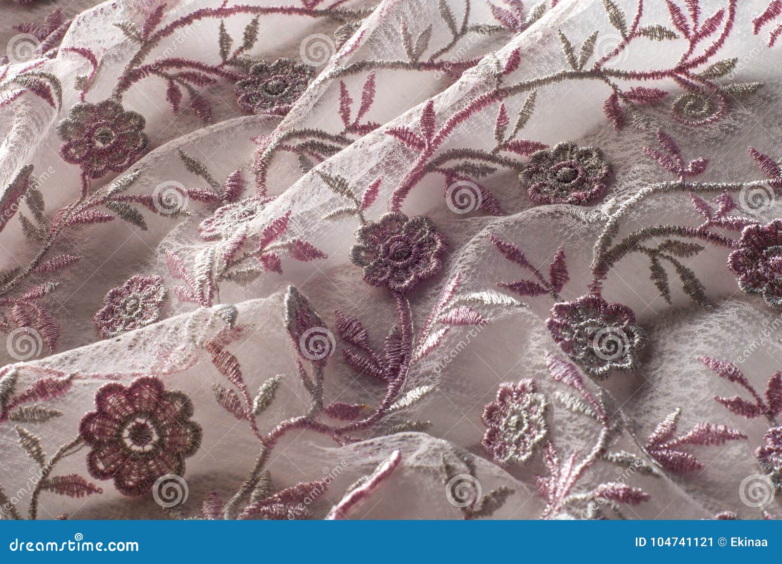 Texture, Background, Pattern. Pink Lace Decorated with Flowers O Stock ...