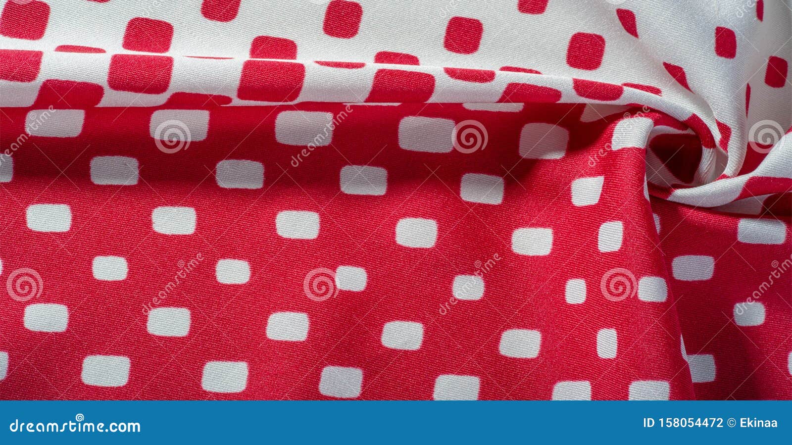 Texture Background Pattern. Silk Fabric with a Pattern of Red Squares ...