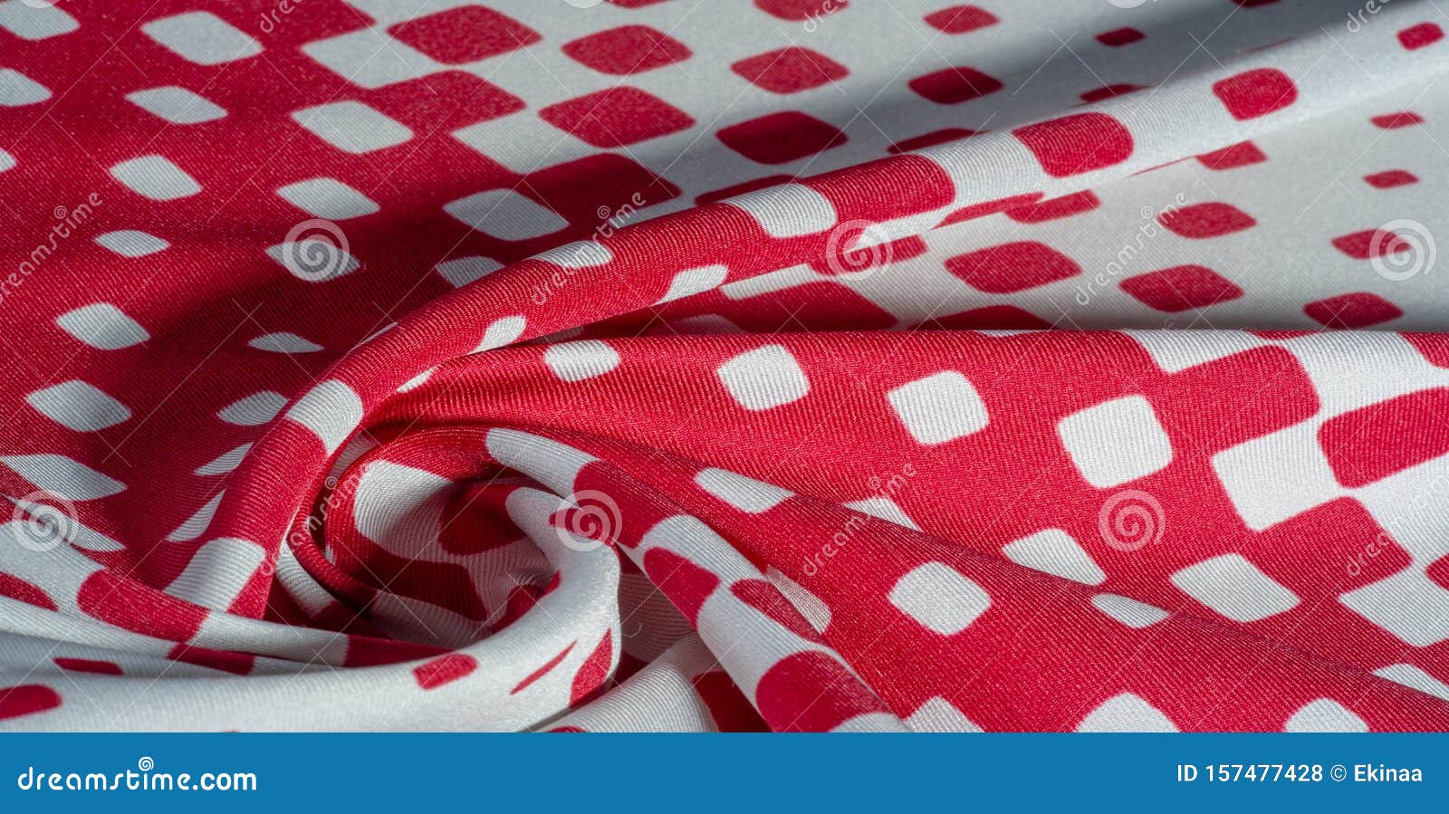 Texture Background Pattern. Silk Fabric with a Pattern of Red Squares ...