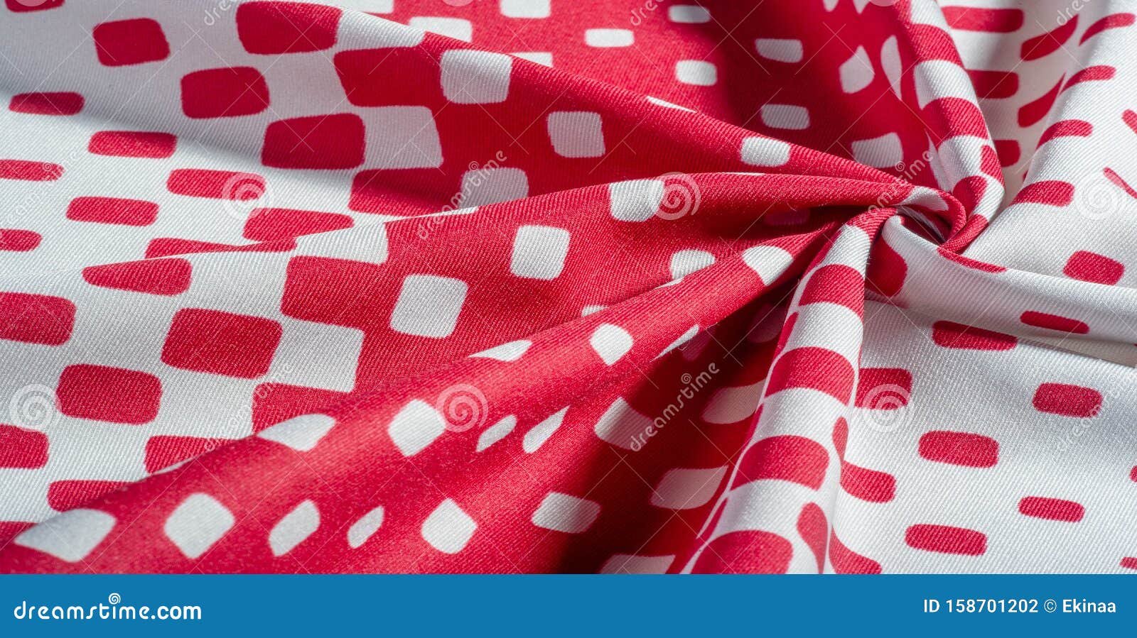 Texture Background Pattern. Silk Fabric with a Pattern of Red Squares ...