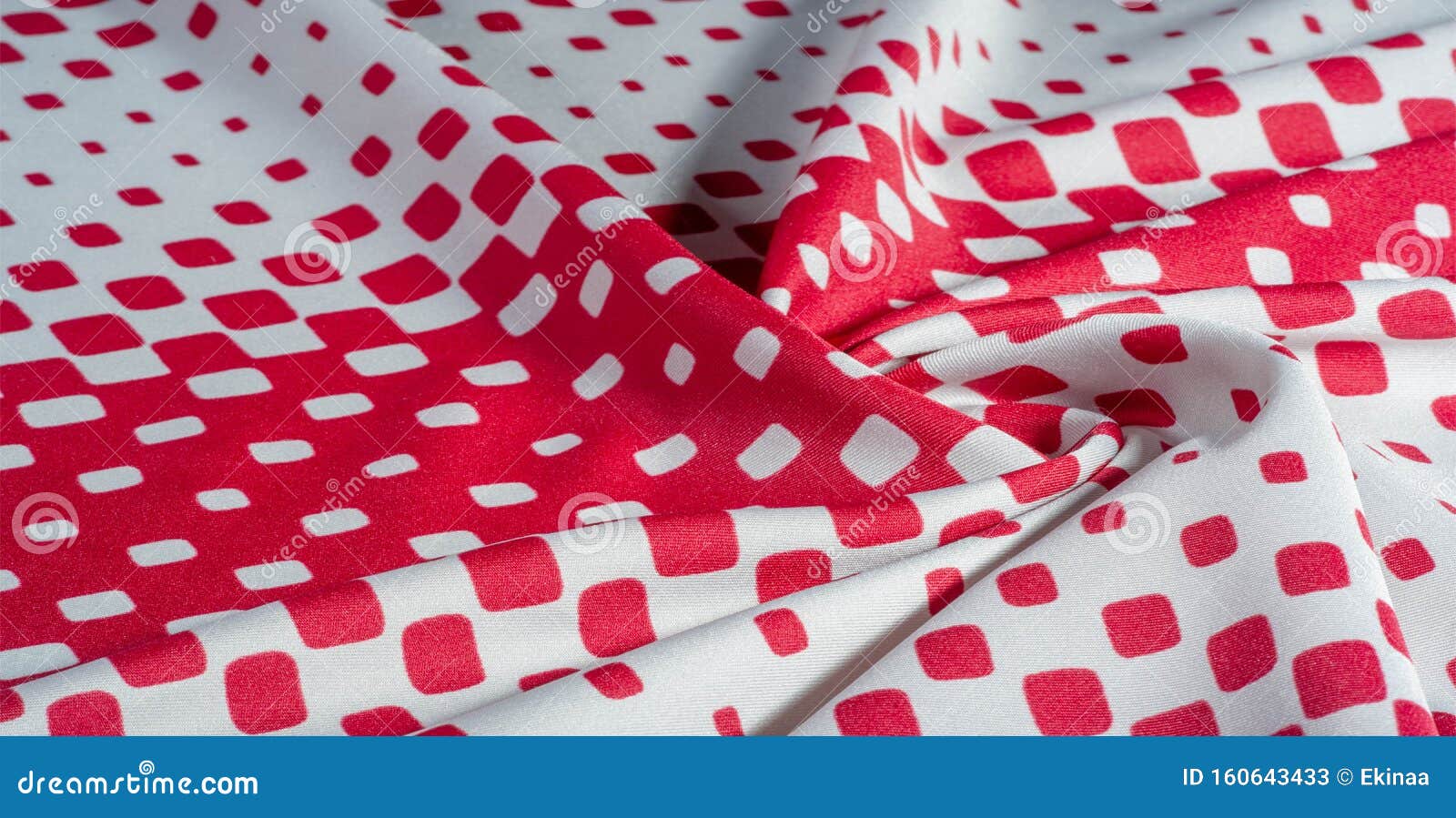 Texture Background Pattern. Silk Fabric with a Pattern of Red Squares ...