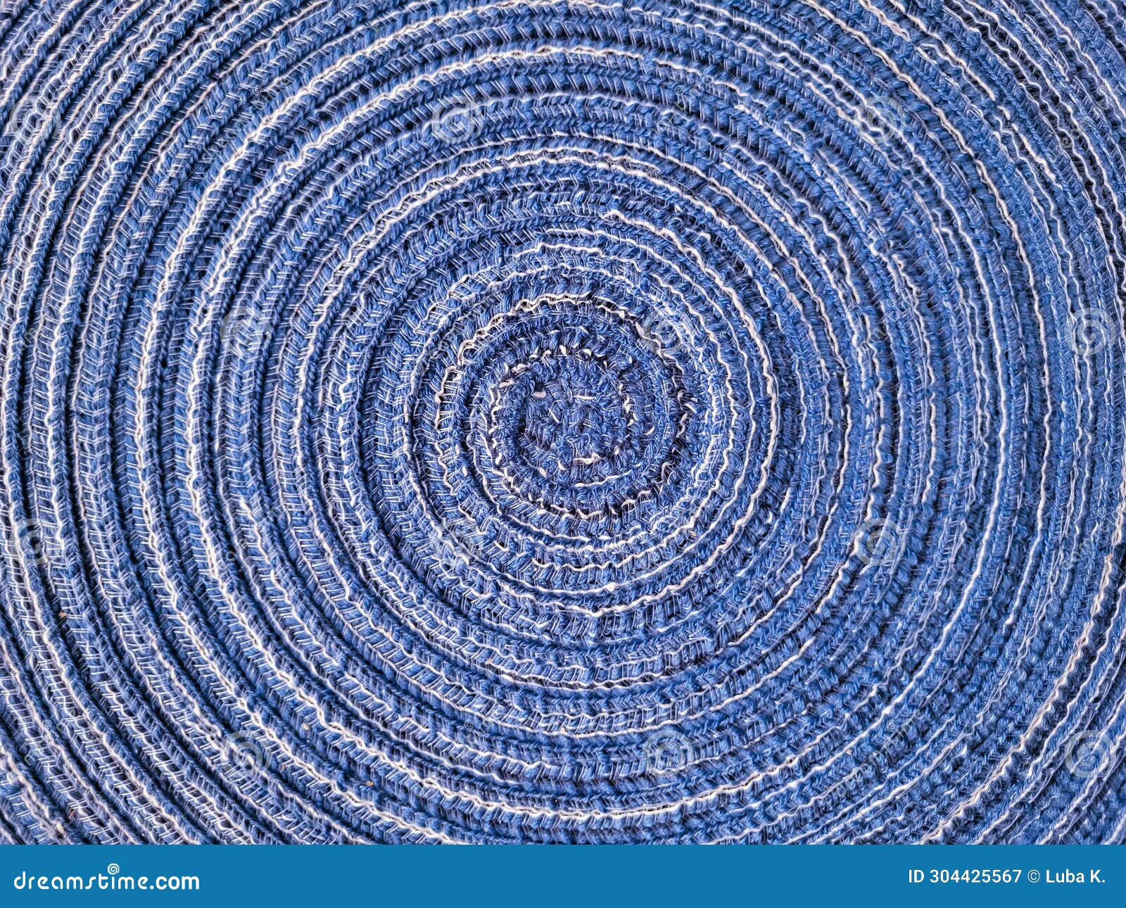 Texture and Background of a Round Knitted Blue Napkin Stock Image ...
