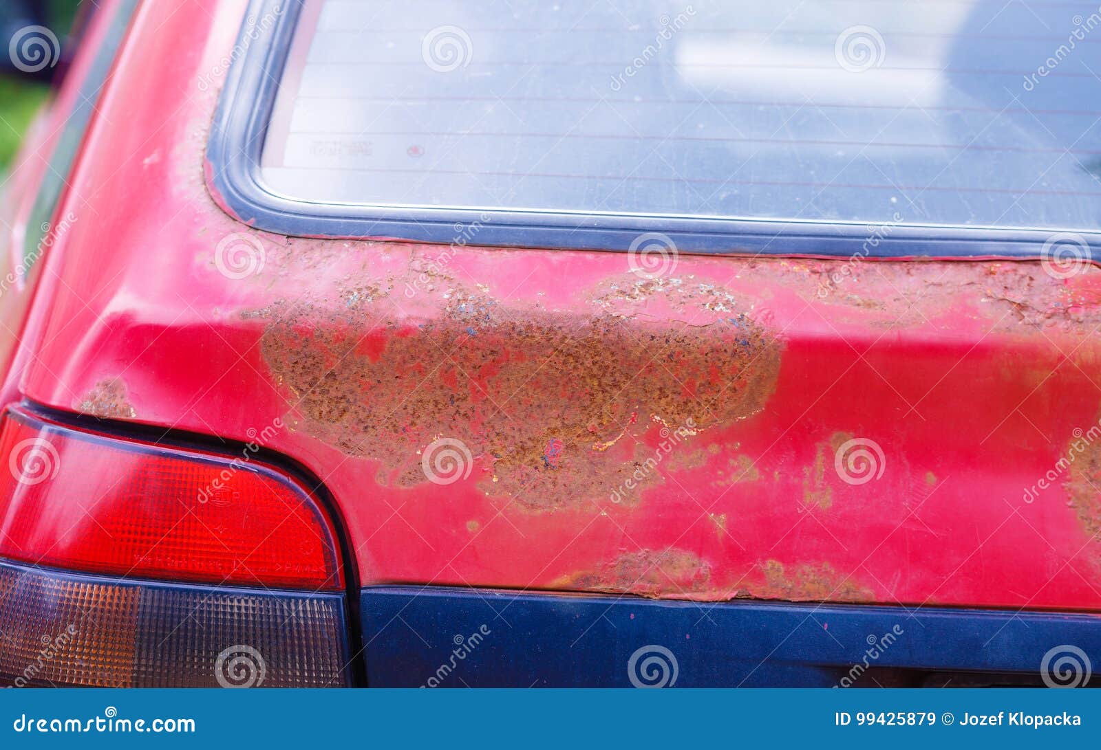 Texture Background Rust on the Hood of the Car, Red Car. Stock Image ...