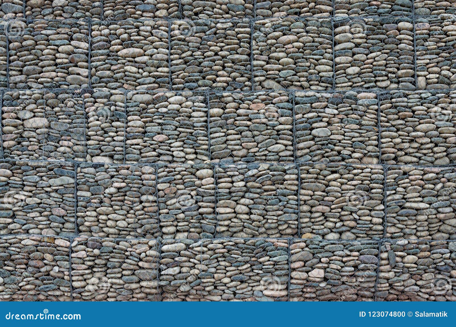Texture for the Background. Stone Wall in a Metal Grid. Stock Photo ...