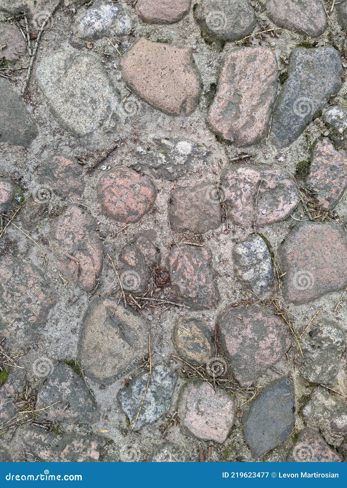 Texture and Background of Stones Rolled into the Ground Stock Image ...