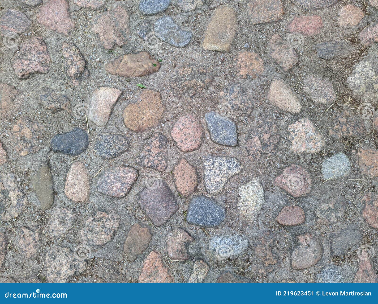 Texture and Background of Stones Rolled into the Ground Stock Image ...