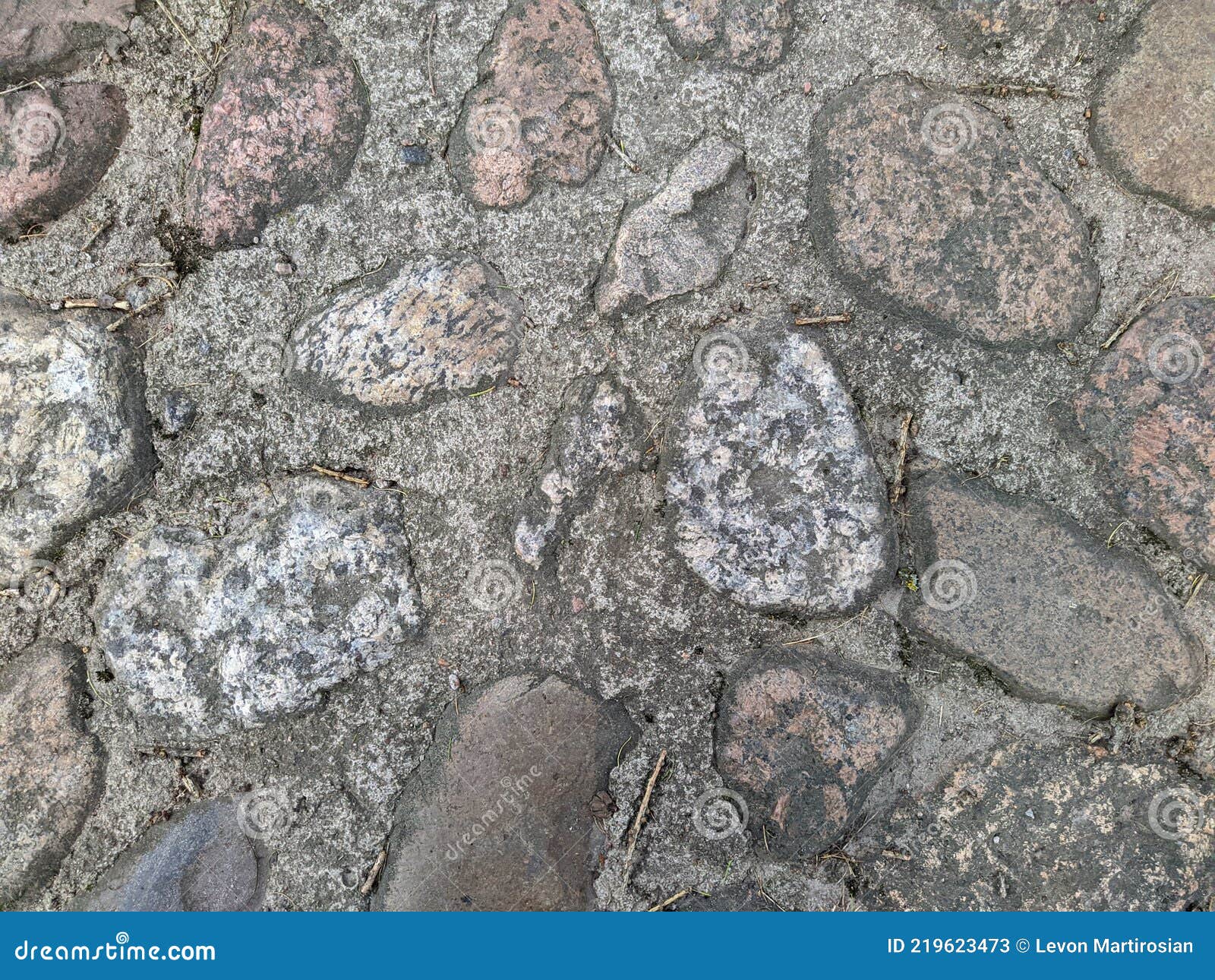 Texture and Background of Stones Rolled into the Ground Stock Image ...