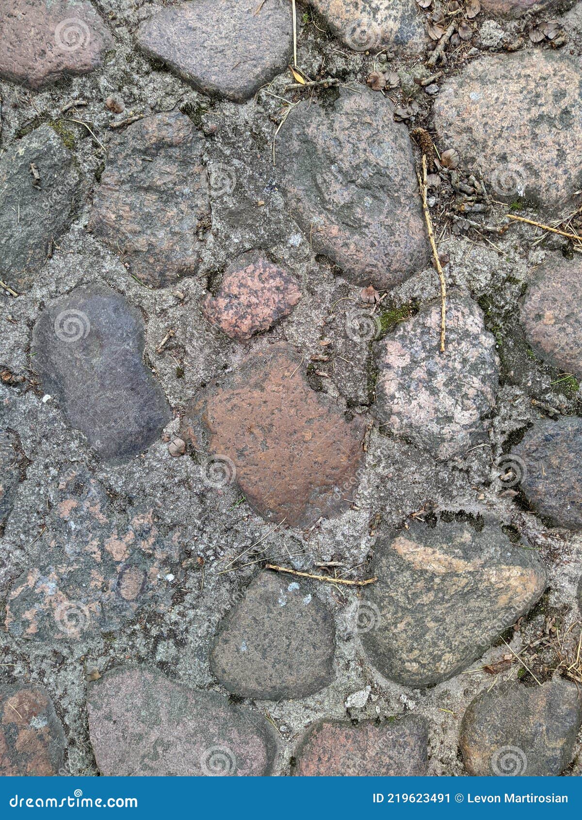 Texture and Background of Stones Rolled into the Ground Stock Image ...