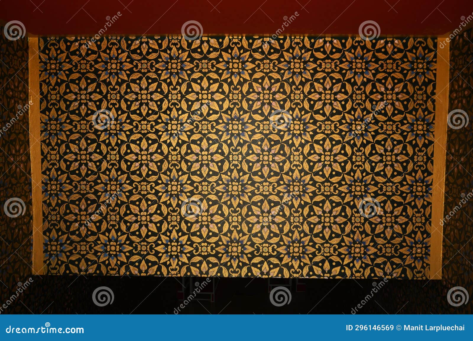 Texture or Background of Thai Art is a Leaf Pattern on the Temple ...