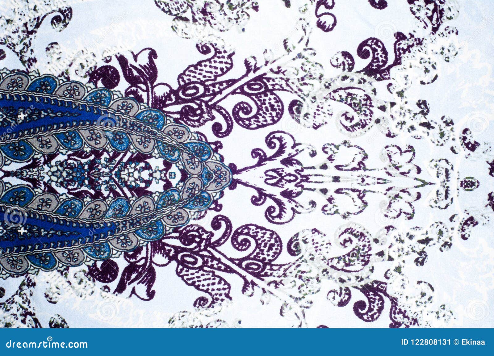 Texture, Background. Fwhite Fabric with Painted Flowers Stock Image ...