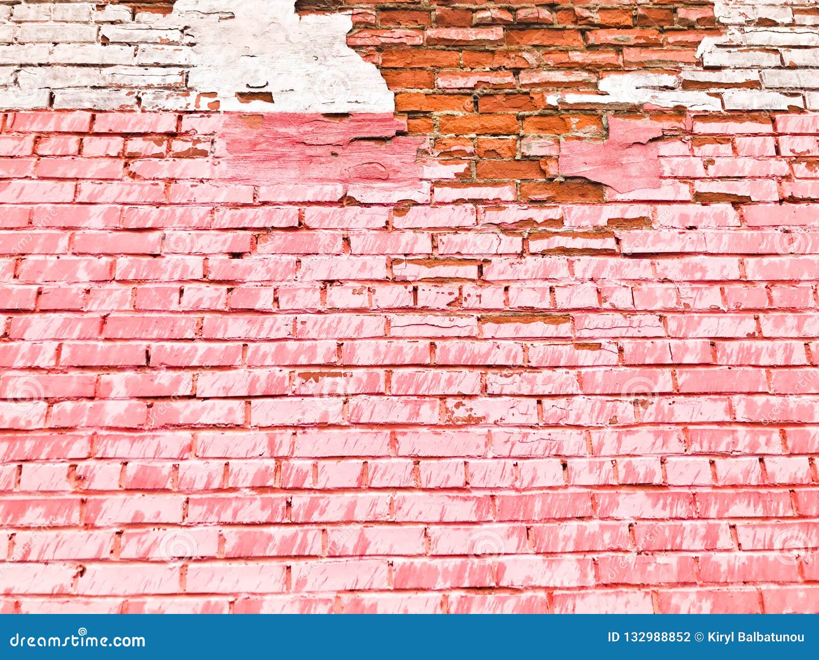 Texture of a Beautiful Unique Unusual Pink Tender Old Cracked Brick ...