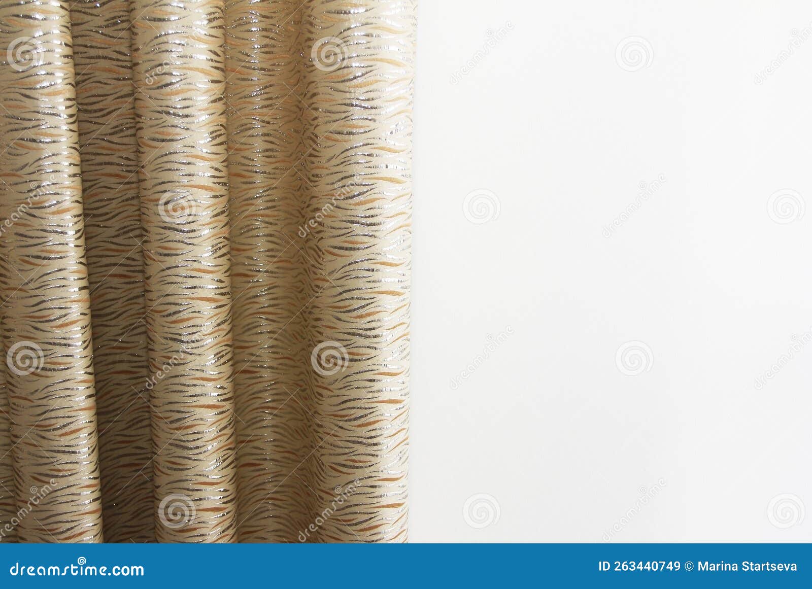 The Texture of Beige Curtain Fabric with a Shiny Pattern with ...