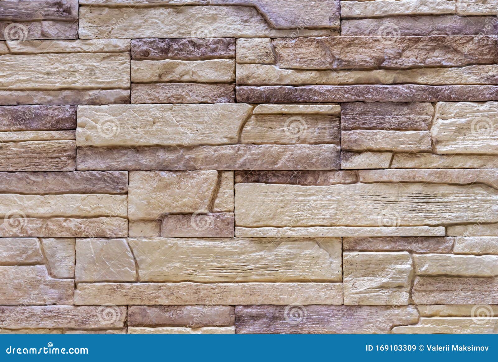 Texture of Beige Facade Stone for Exterior Decoration of the House ...