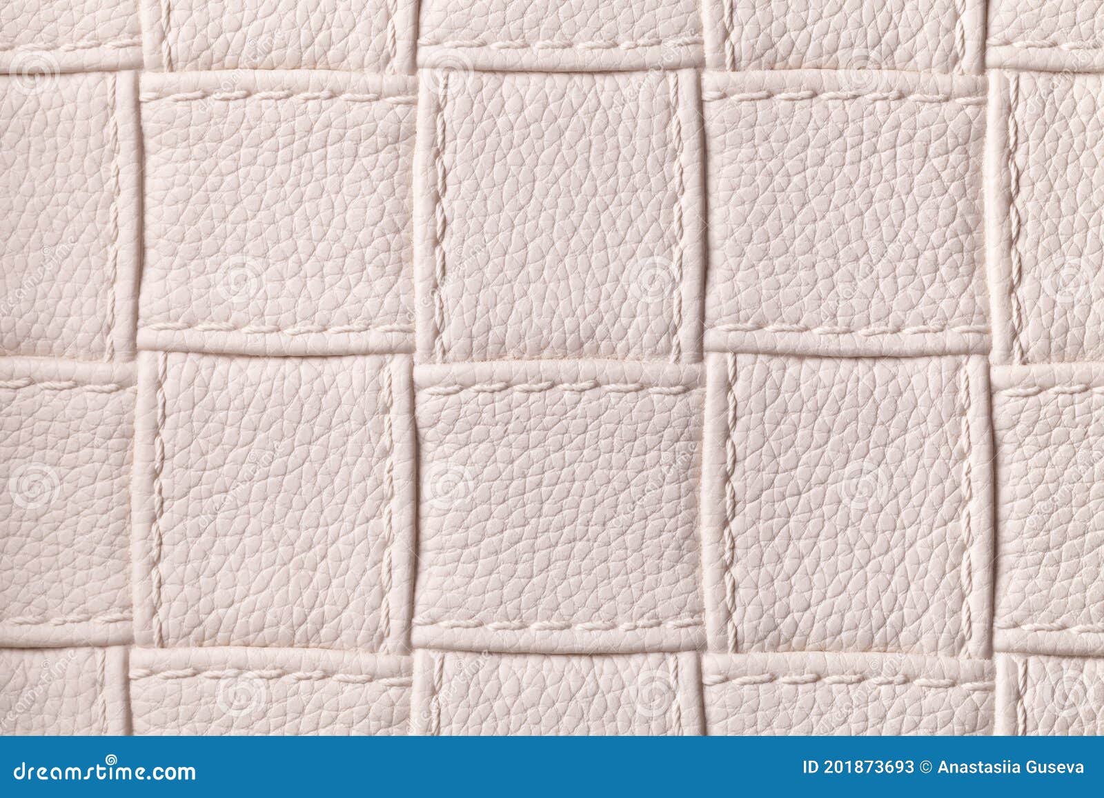 Texture of Beige Leather Background with Square Pattern and Stitch ...