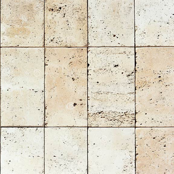 Texture of Beige Stone Tiles Arranged in a Grid Pattern for Interior or ...