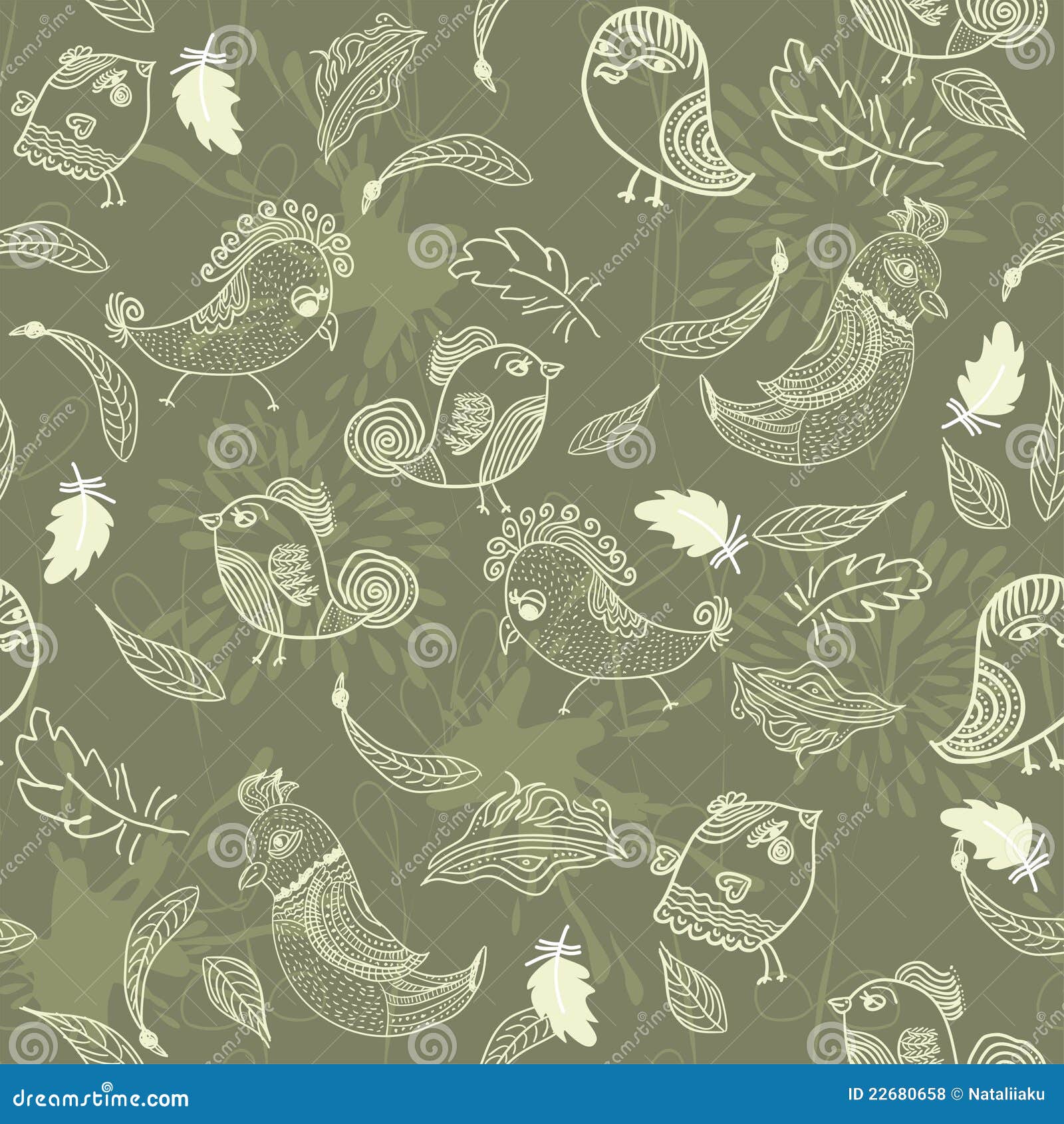 Texture with Birds in Vector Stock Vector - Illustration of elegant ...