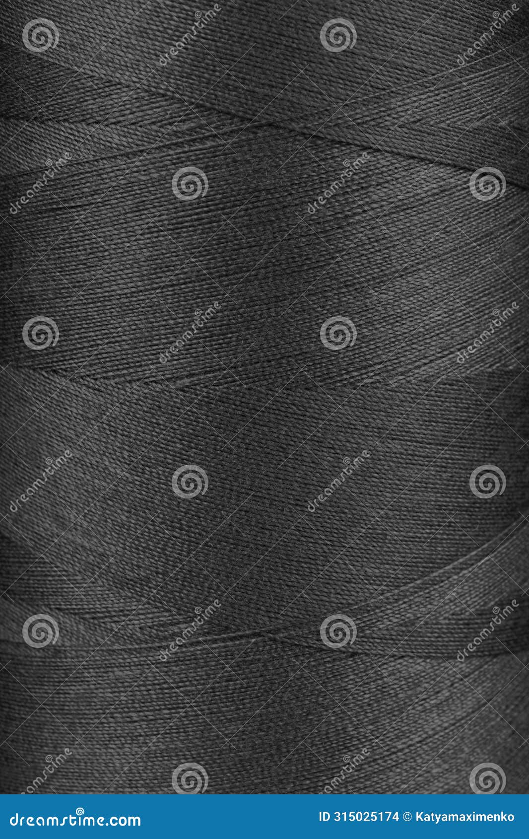 Texture of Black Color Threads in Spool Close Up, Macro Stock Photo ...