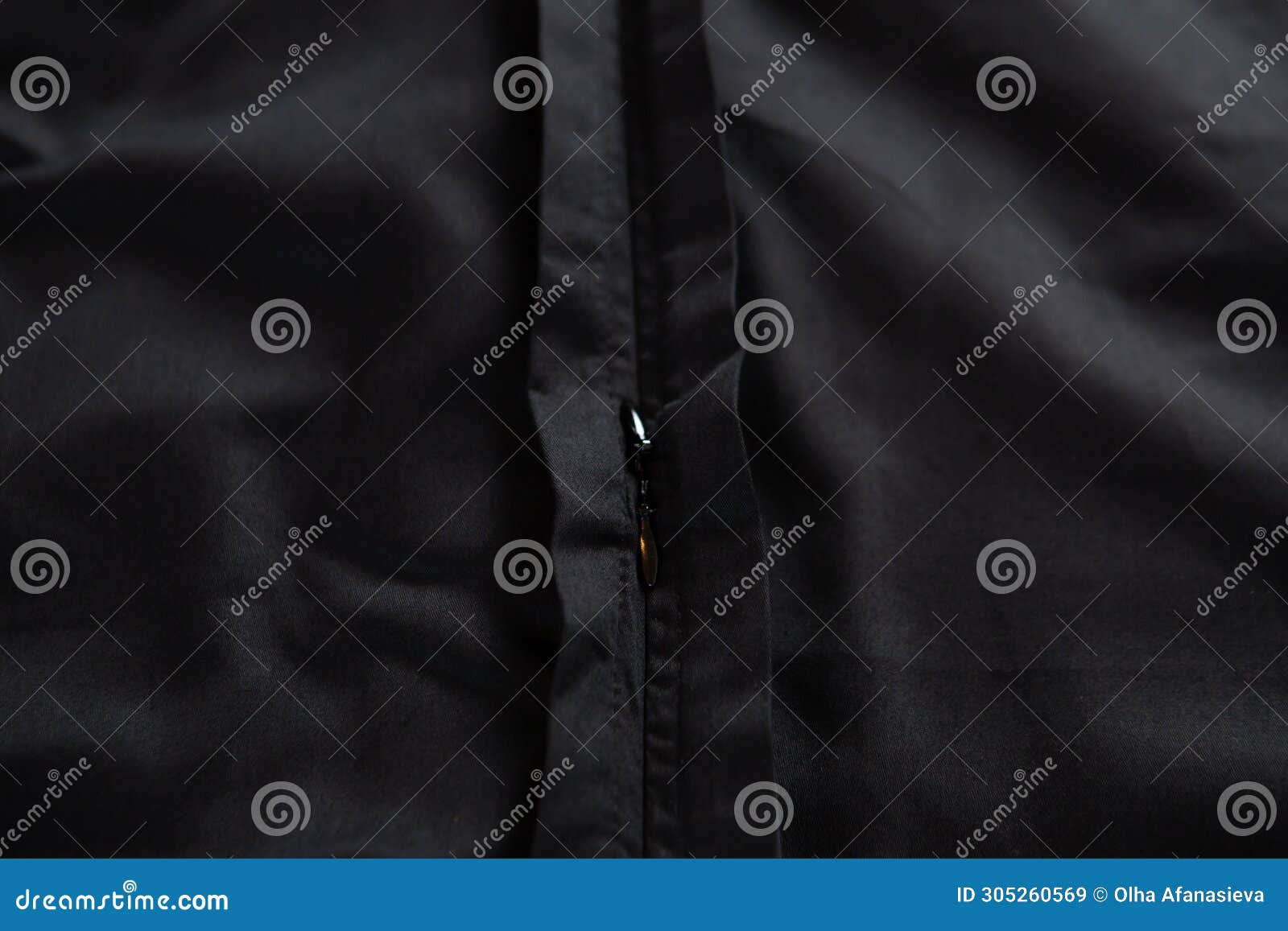 Texture of Black Crumpled Cotton Fabric with Zipper Stock Image - Image ...