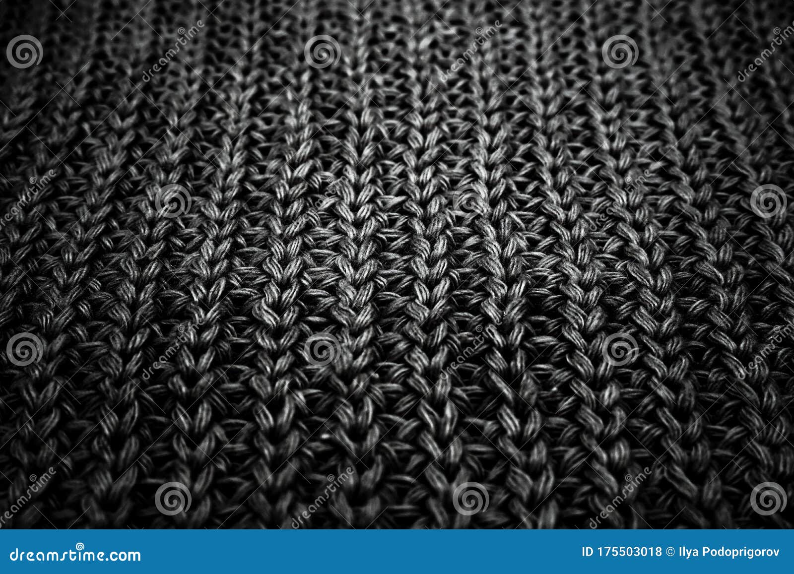 Texture of a Black Knitted Sweater Close Up, Dark Knitted Wool Stock ...