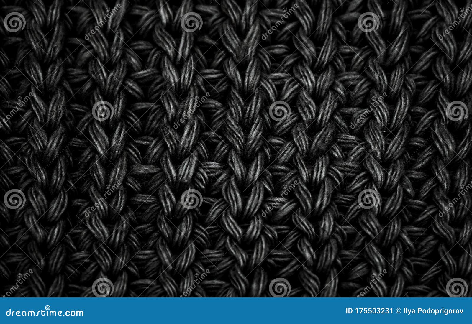 Texture of a Black Knitted Sweater Close Up, Dark Knitted Wool Stock ...
