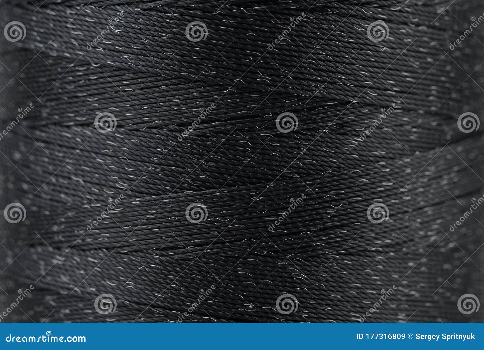 Texture of Black Thread with Metal Thread in the Coil Stock Image ...