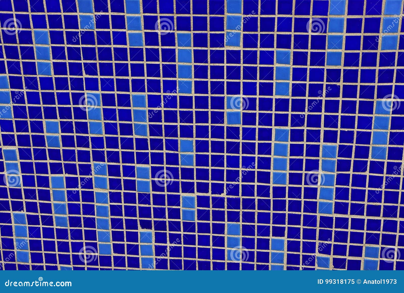 Texture of a Blue Bright Square Mosaic on the Wall Stock Image - Image ...