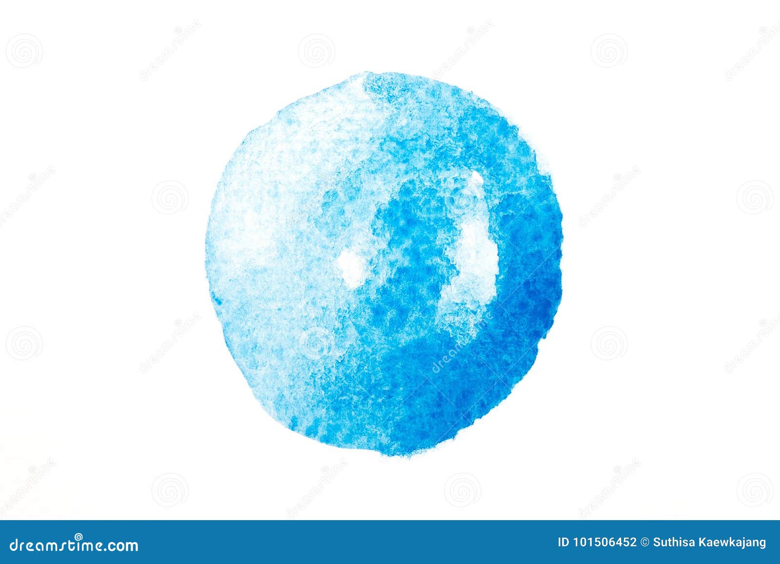 Texture of Blue Circle Watercolor Isolated on White Background Stock ...