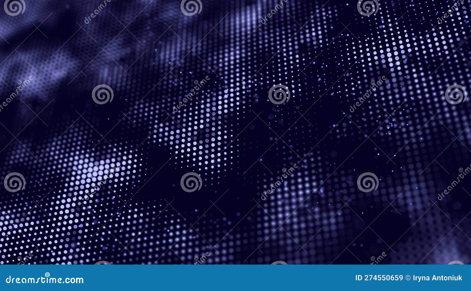 Texture of Blue Color Halftone Dots. Futuristic Abstract Background ...