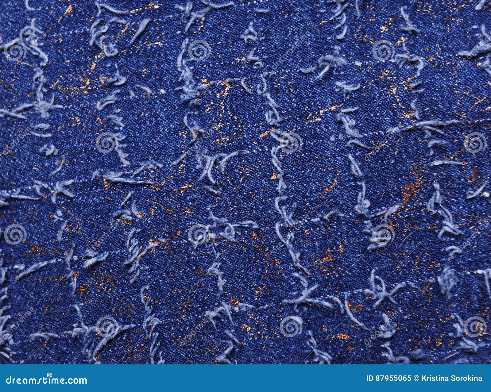 Texture of Blue Denim with Gold Threads Stock Image - Image of grunge ...