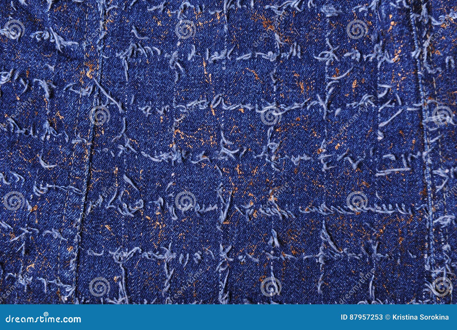 Texture of Blue Denim with Gold Threads Stock Image - Image of gold ...