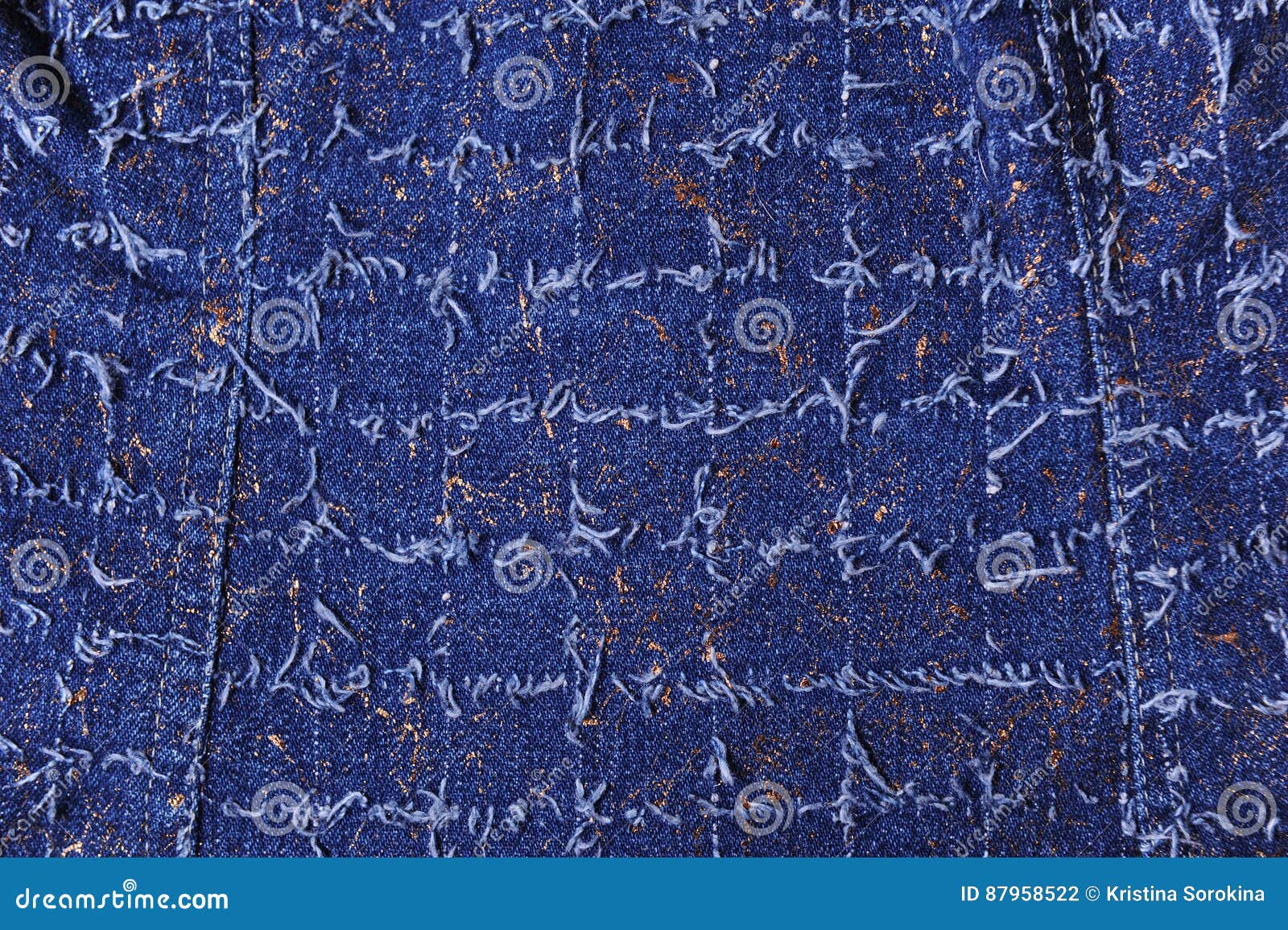 Texture of Blue Denim with Gold Threads Stock Photo - Image of design ...