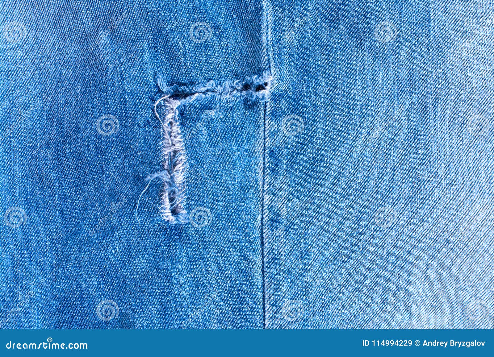 Texture of Blue Ripped Denim Textile Closeup Stock Image - Image of ...