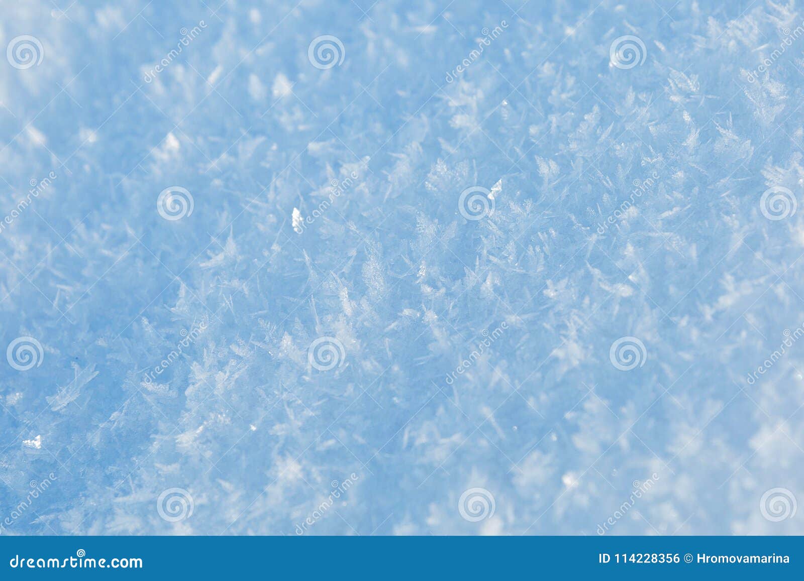Texture of Blue Snow with Large Crystals in the Frost. Stock Photo ...