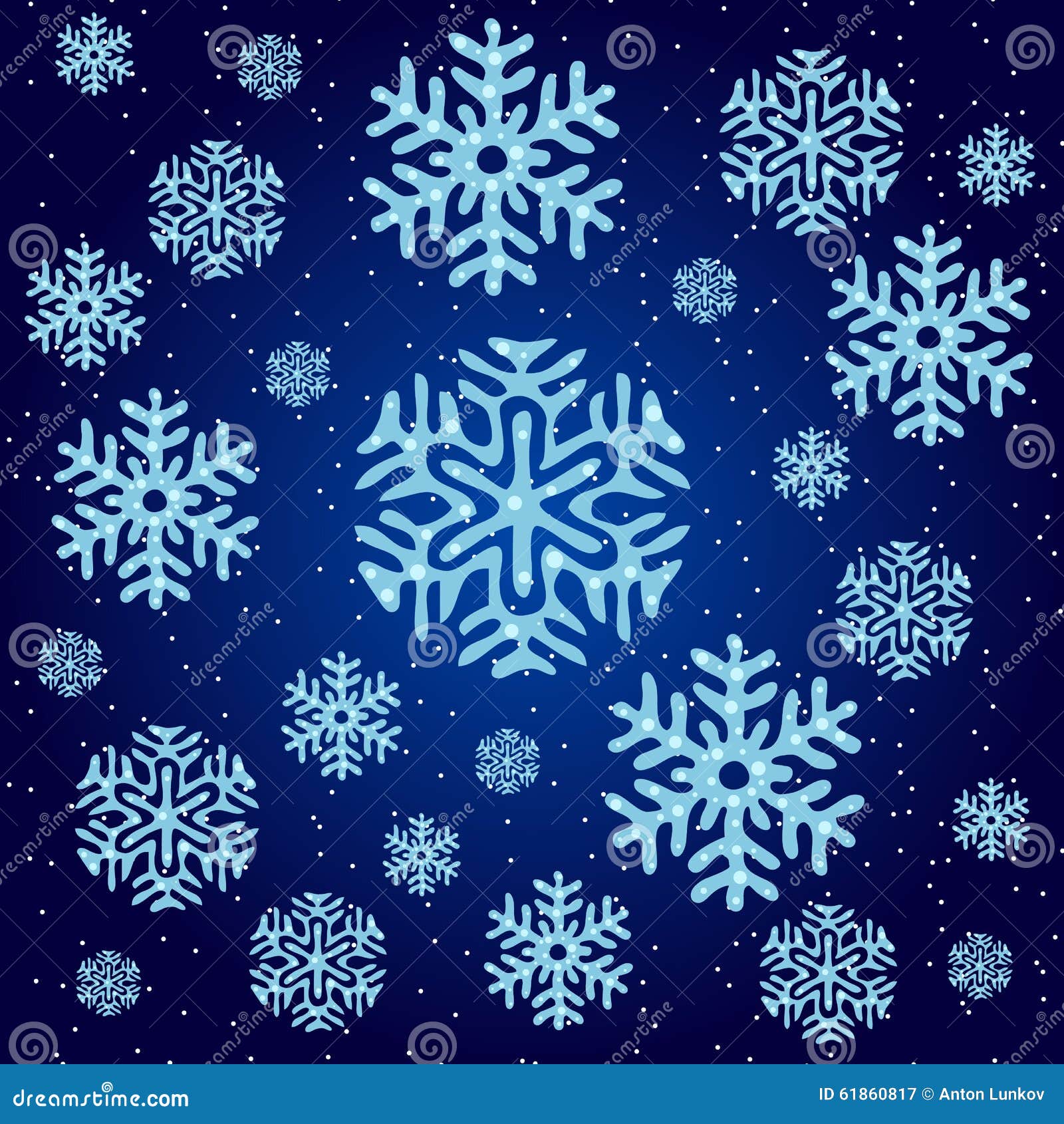 Texture of Blue Snowflakes on a Blue Background Stock Vector ...