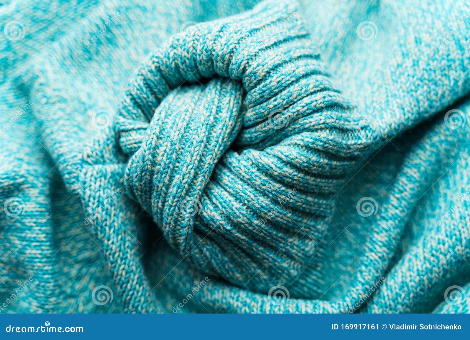 The Texture of a Blue Turquoise Knitted Fabric Stock Image - Image of ...