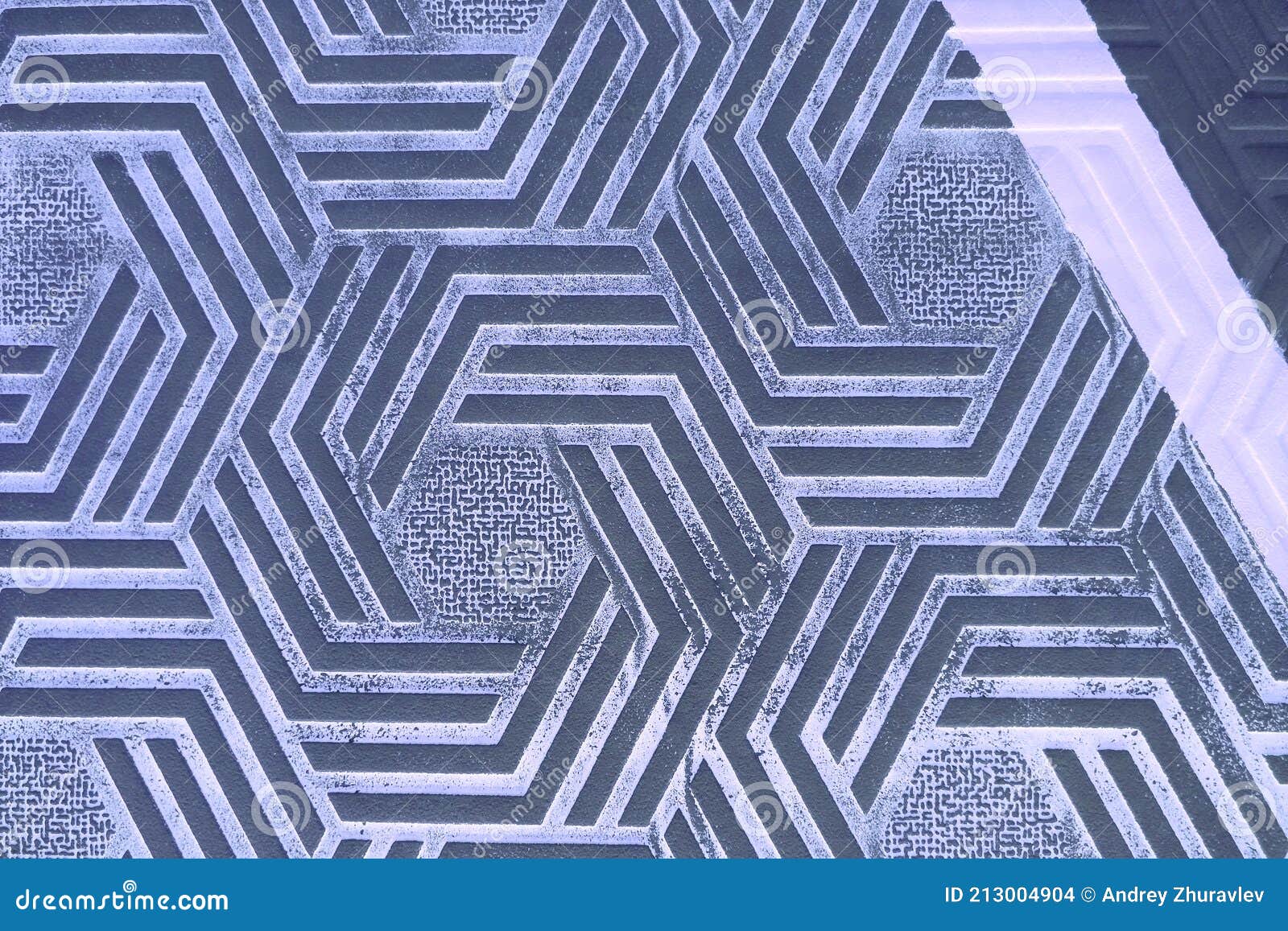 The Texture Blue Wall with a Pattern of Hexagonal Geometric Shapes ...