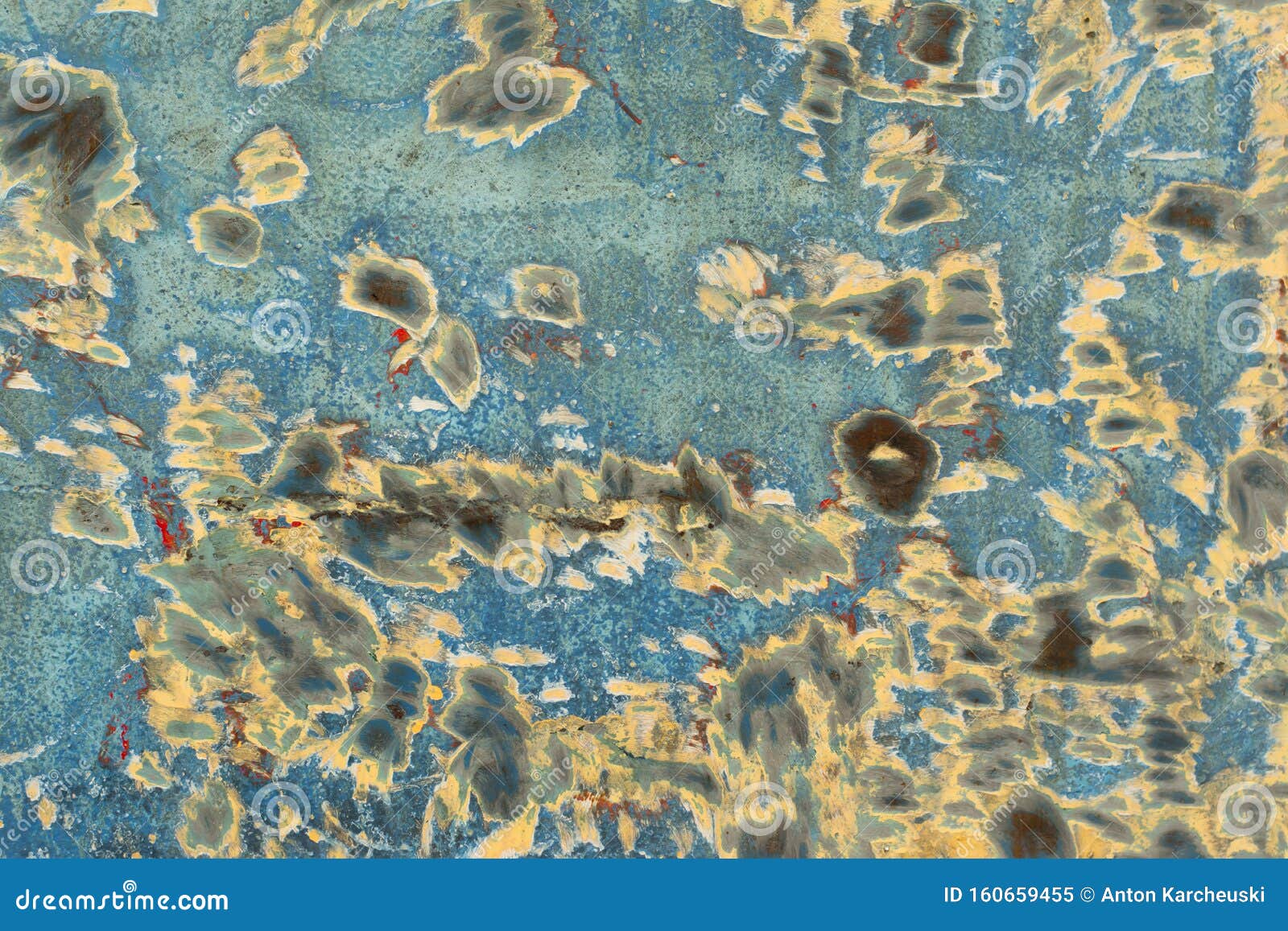 Texture of Blue Wall with Rust Stock Image - Image of abstract, faded ...