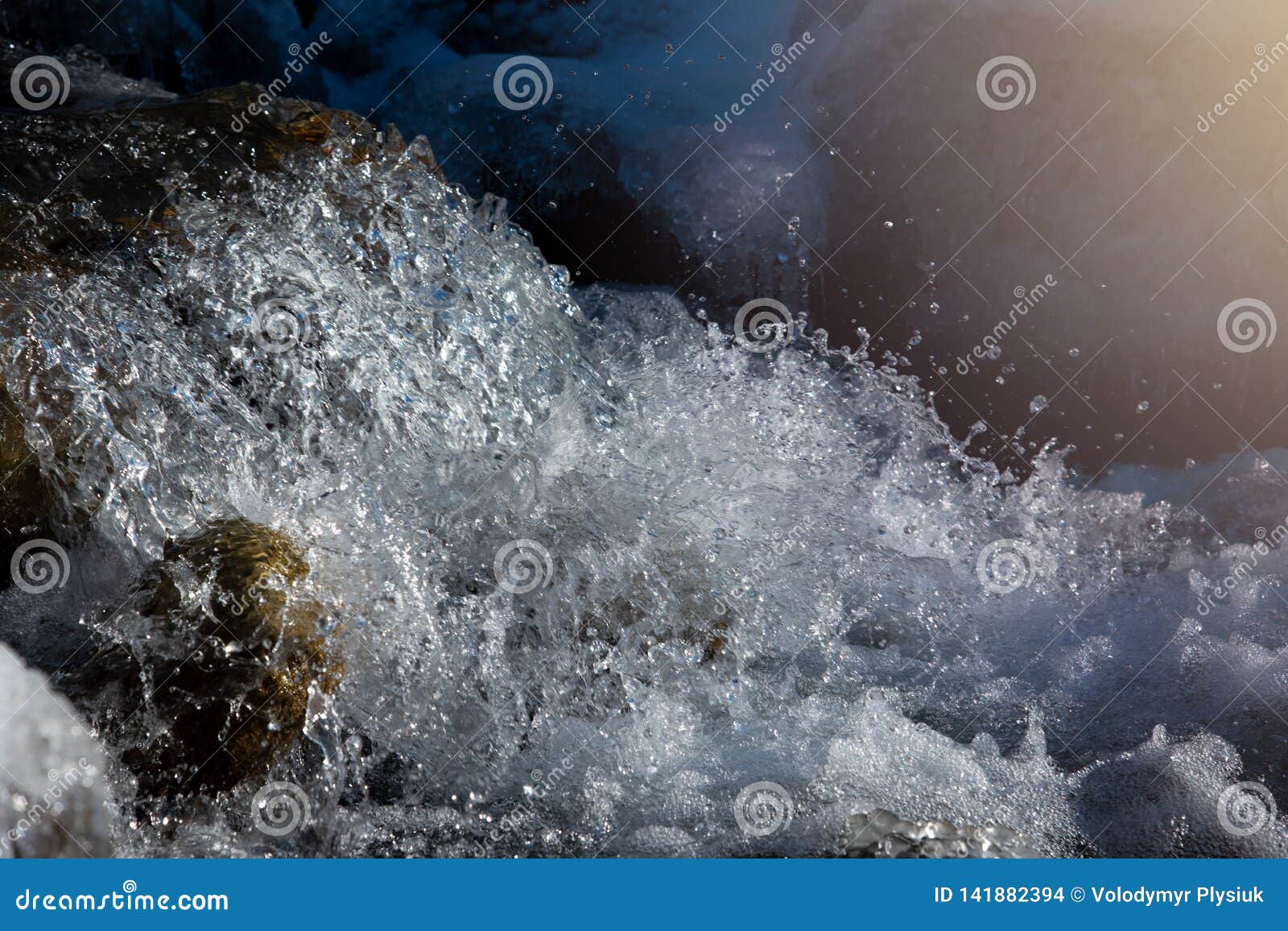 Texture of Boiling Water, Waterfall, Mountain River, Stock Photo ...